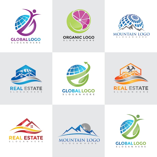 Vibrant Global Logos: Spheres, Landscapes, and Nature-Inspired Designs ...