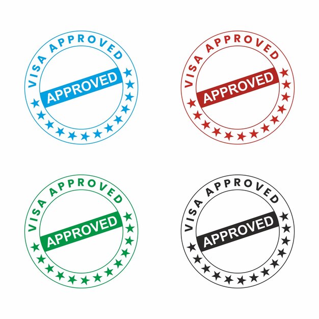 Colorful Approved Stamps with Stars and Text | Jiffy Designs