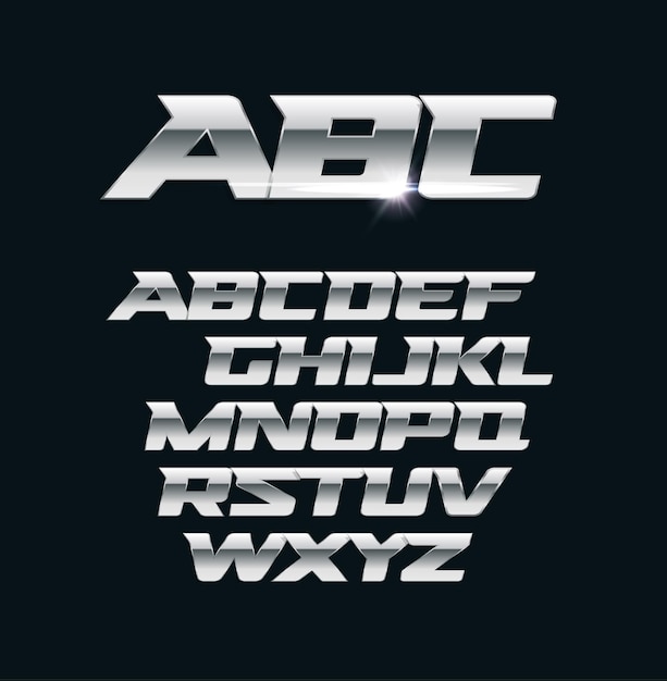 Sleek and Modern Silver Metallic Alphabet Design | Jiffy Designs