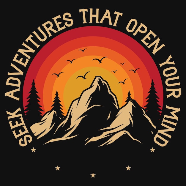 Mountain Adventure Graphic with Inspirational Quote | Jiffy Designs