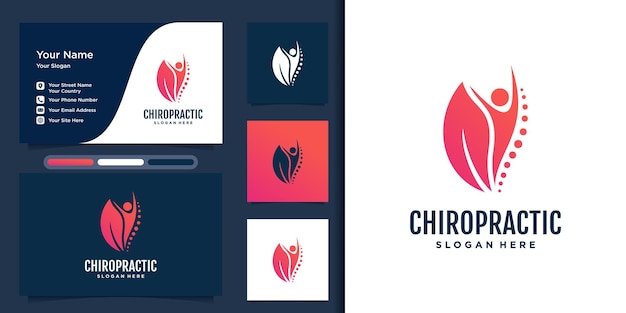 Elegant Chiropractic Emblem with Flowing Leaf Motif | Jiffy Designs