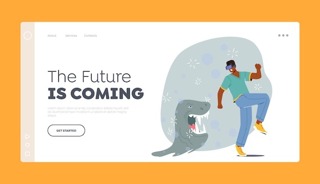 Futuristic Illustration of a Person Encountering a Shark: The Future is ...