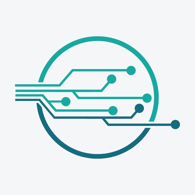 Futuristic Circular Circuit Design with Vibrant Teal Accents | Jiffy ...