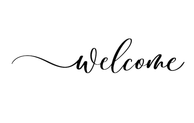 Elegant Calligraphic 'Welcome' Text in Flowing Cursive Style | Jiffy ...