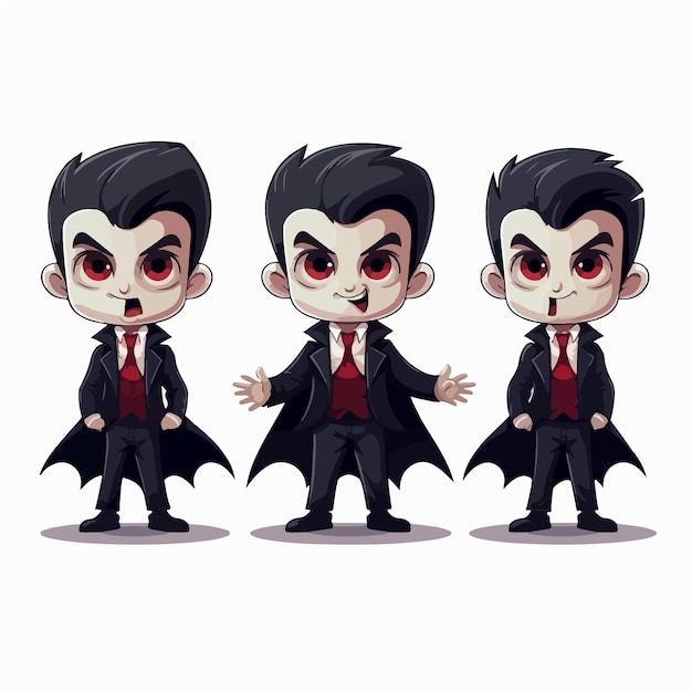 Trio of Dashing Vampire Businessmen in Formal Attire | Jiffy Designs