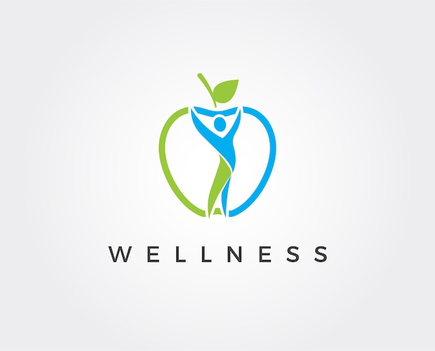 Vibrant Wellness Symbol with Leaf and Human Figure | Jiffy Designs