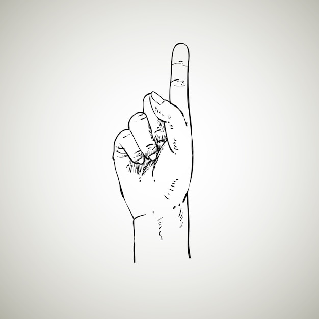 Minimalist Illustration of a Pointing Hand Gesture | Jiffy Designs
