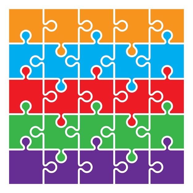 Vibrant Puzzle Mosaic: Interlocking Shapes in Primary Colors | Jiffy ...