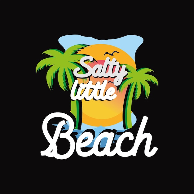 Vibrant Tropical Beach Lettering Design with Palm Trees | Jiffy Designs