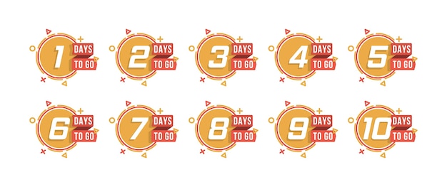 Vibrant Countdown Timer Icons with Playful Arrows | Jiffy Designs