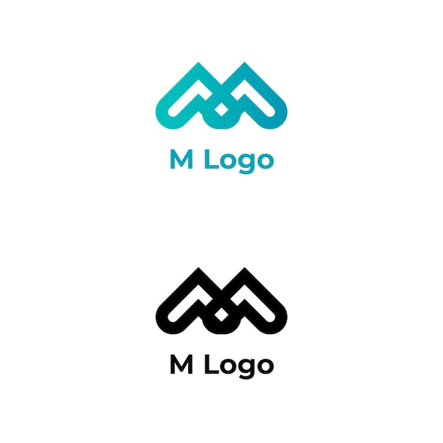 Sleek and Modern 'M' Symbol with Overlapping Peaks | Jiffy Designs