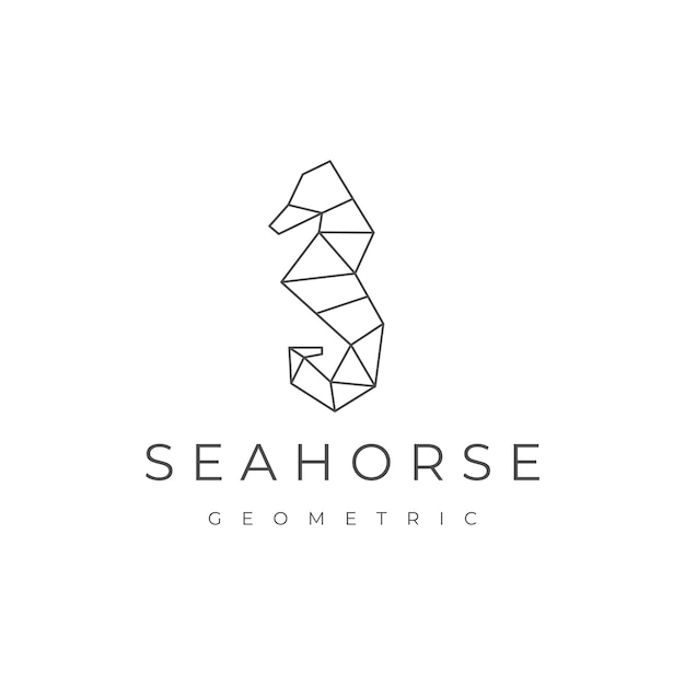 Geometric Seahorse Illustration with Minimalist Line Art Design | Jiffy ...