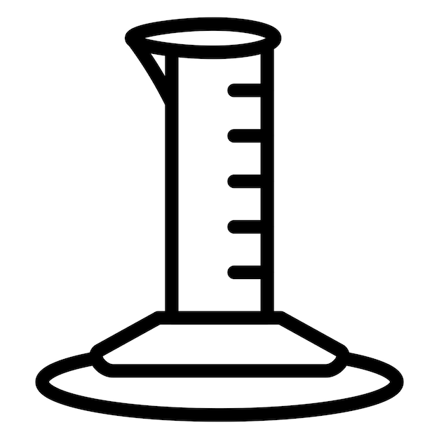 Minimalist Beaker Outline with Distinct Markings | Jiffy Designs