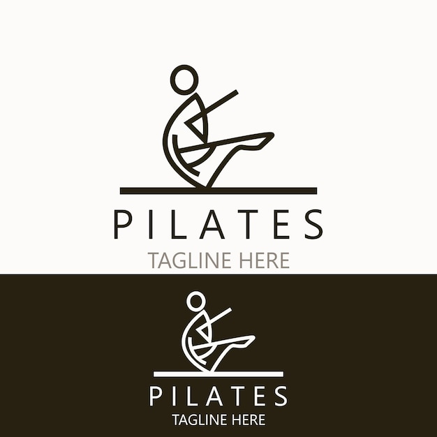Elegant Pilates Logo with Minimalist Silhouette Figure | Jiffy Designs