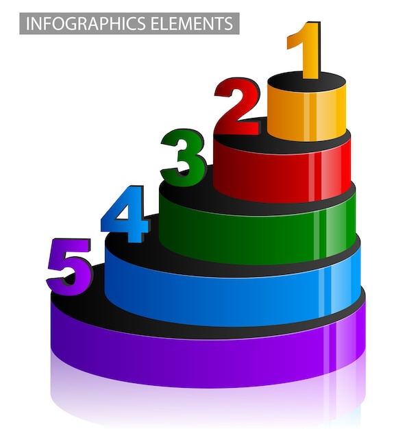 Colorful Stacked Infographic Pyramid With Numbered Levels Jiffy Designs