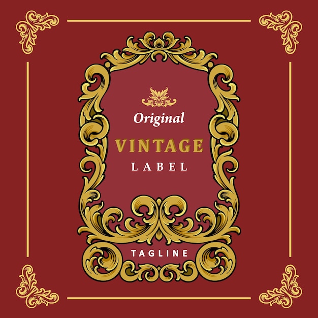 Ornate Vintage Label with Regal Flourishes | Jiffy Designs