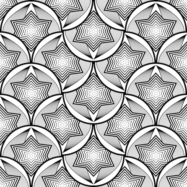 Captivating Geometric Star Pattern in Monochrome | Jiffy Designs