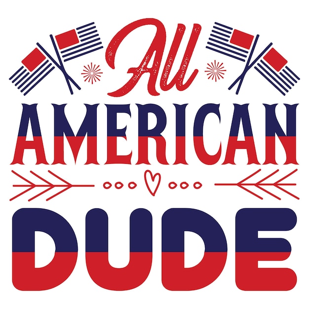 Patriotic All American Dude with Flags and Arrows | Jiffy Designs