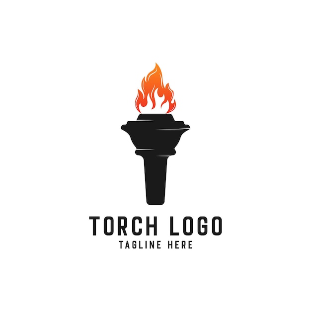 Iconic Torch Emblem with Vibrant Flame | Jiffy Designs