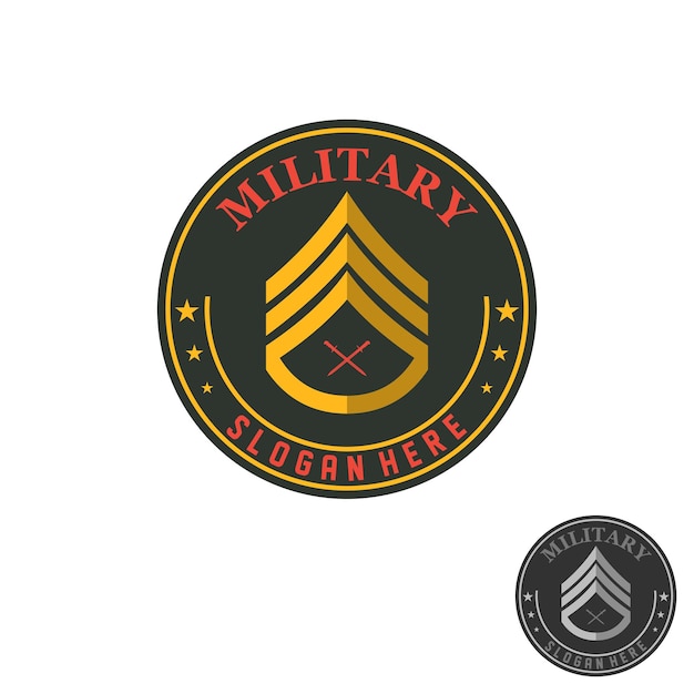 Striking Military Insignia with Crossed Swords and Rank Stripes | Jiffy ...