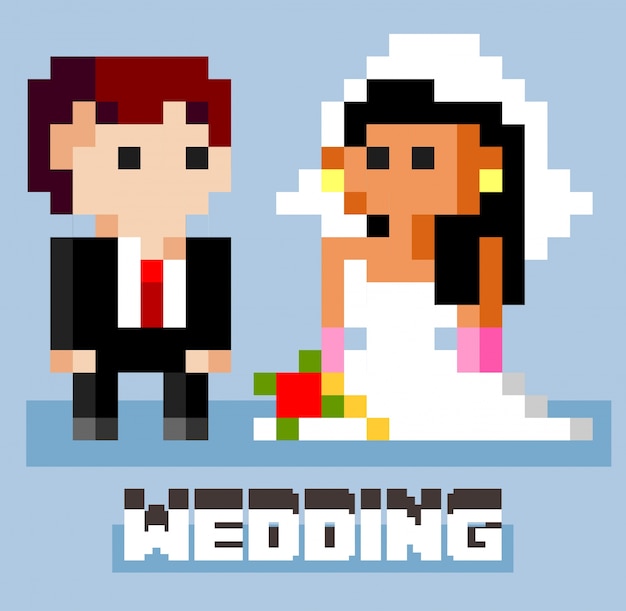 Charming Pixel Art Depiction of a Joyful Wedding Celebration | Jiffy ...
