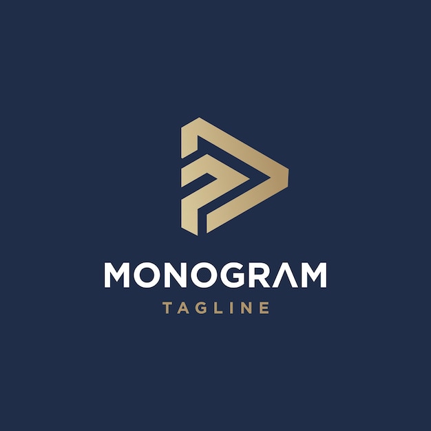 Elegant Interlocking Letter P Monogram on Navy Background | Jiffy Designs