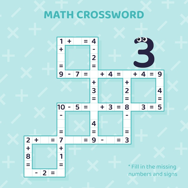 Engaging Math Crossword Puzzle with Playful Graphics | Jiffy Designs