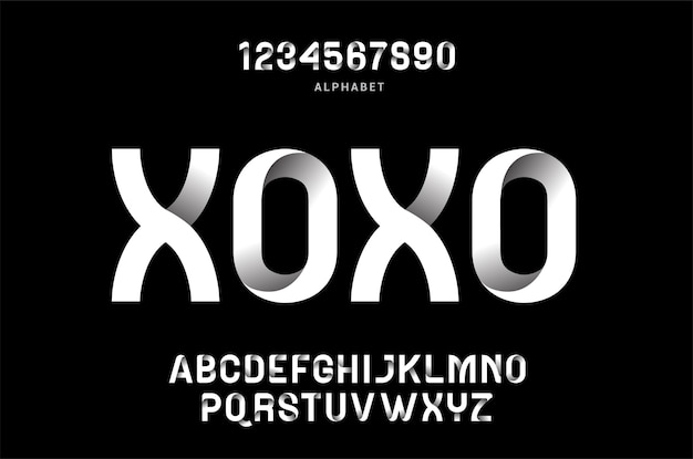 Bold Monochrome Alphabet with Stylized X and O Symbols | Jiffy Designs