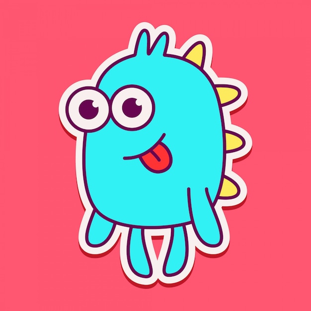 Playful Aqua Cartoon Creature with Expressive Features | Jiffy Designs