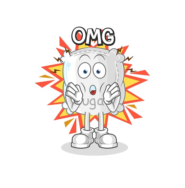 Expressive Cartoon Character Exclaiming 'OMG' with Surprise | Jiffy Designs