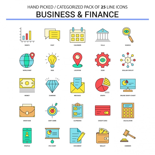 Diverse Collection of Business and Finance Icons for Versatile ...