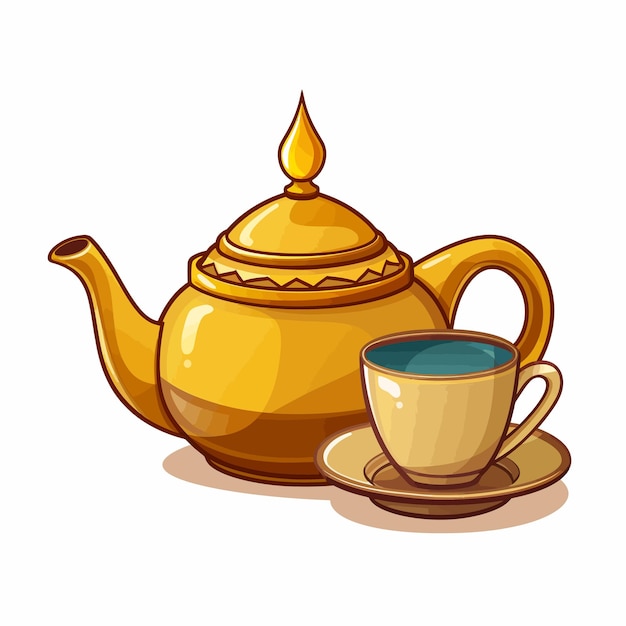 Elegant Golden Teapot and Matching Teacup Set | Jiffy Designs