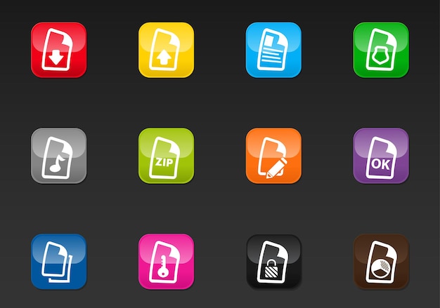 Vibrant File Type Icons with Simple Geometric Designs | Jiffy Designs