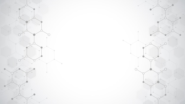 Captivating Molecular Hexagon Pattern in Grayscale | Jiffy Designs