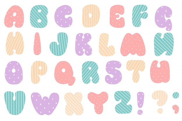 Colorful Patterned Alphabet Letters and Shapes for Kids | Jiffy Designs
