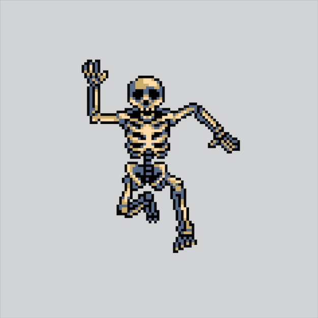 Menacing Pixel Skeleton Warrior Brandishing Weapon | Jiffy Designs