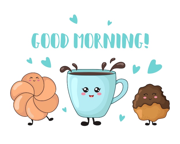 Cheerful Morning Breakfast Illustration with Animated Food Characters ...