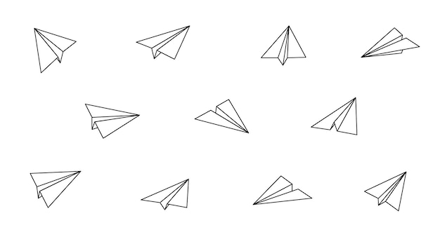 Diverse Collection of Stylized Paper Airplane Illustrations | Jiffy Designs