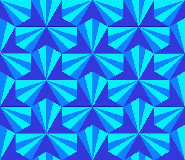 Vibrant Blue Geometric Prism Pattern with Striking Angles | Jiffy Designs