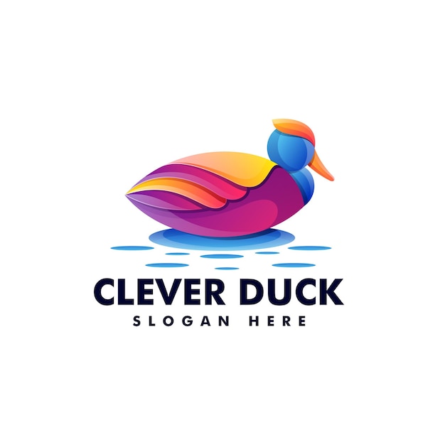 Vibrant Waterfowl: Colorful Duck Emblem in Abstract Art Style | Jiffy ...