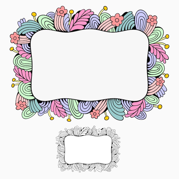 Vibrant Floral Frame with Whimsical Shapes and Patterns | Jiffy Designs