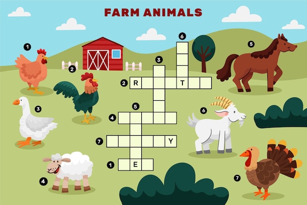 Charming Farmyard Crossword: Discover the Delightful Farm Animals ...
