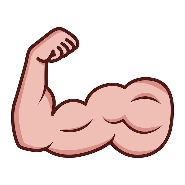 Powerful Flexing Arm in Cartoon Style | Jiffy Designs