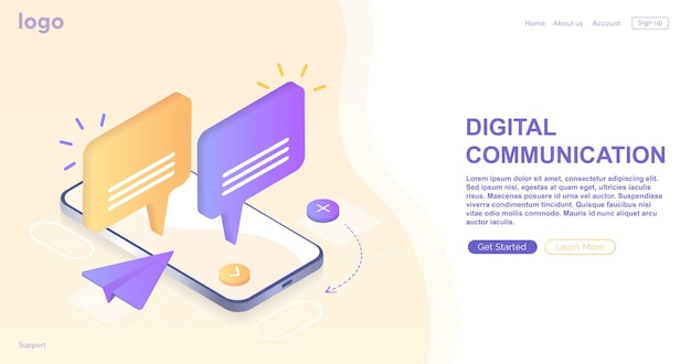 Vibrant Digital Communication Devices in Isometric Illustration | Jiffy ...