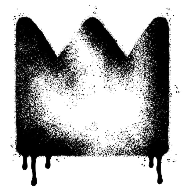 Dripping Monochrome Crown with Grungy Texture | Jiffy Designs