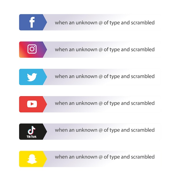 Vibrant Social Media Icons with Scrambled Text Design | Jiffy Designs