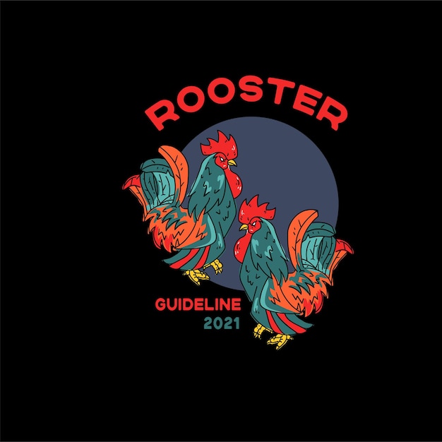 Vibrant Rooster Illustration with Bold Typography | Jiffy Designs