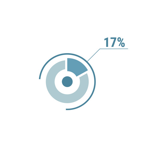 17 Seventeen Percent Vector Circle Chart, Percentage Diagram Graph For ...