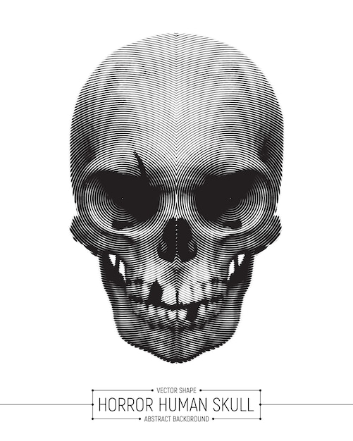 Intricate Striped Skull with Haunting Expression | Jiffy Designs