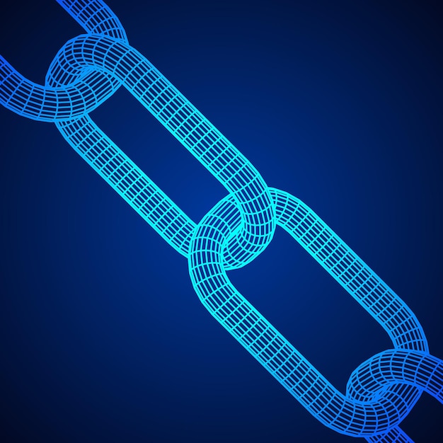 Glowing Intertwined Chains on Vibrant Blue Background | Jiffy Designs
